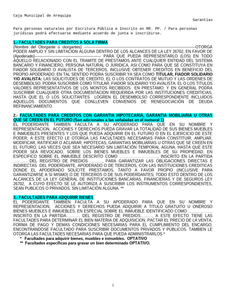 MODELO DE FACULTADES (PODER) - Abril 2023-24 | PDF