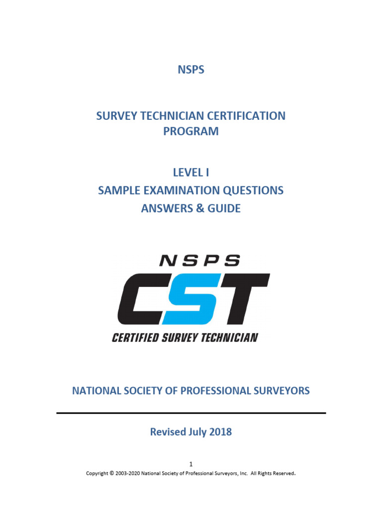 CST Level I 2020 CR | PDF | Surveying