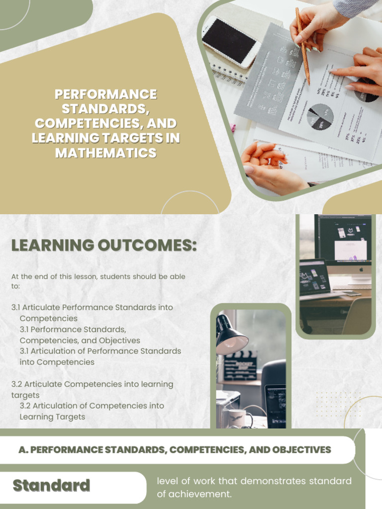 Performance Standards, Competencies, and Learning Targets in ...