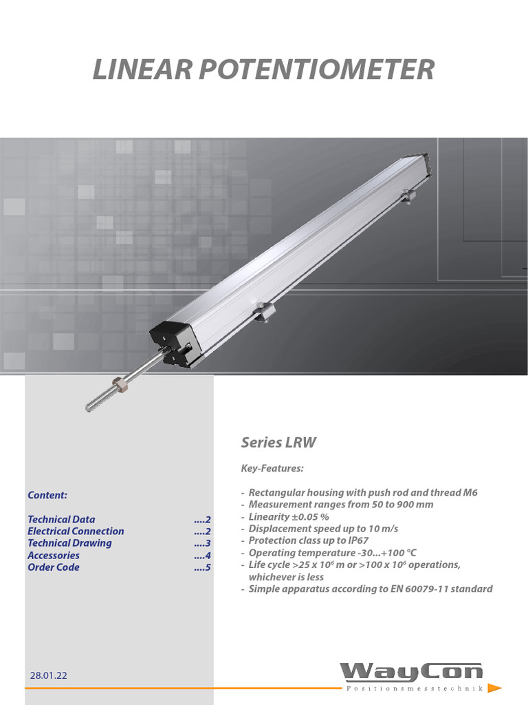 Linear Potentiometer LRW Series Overview | PDF | Electrical Equipment ...