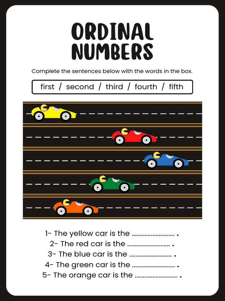 Ordinal Numbers Worksheet 1-31 | PDF