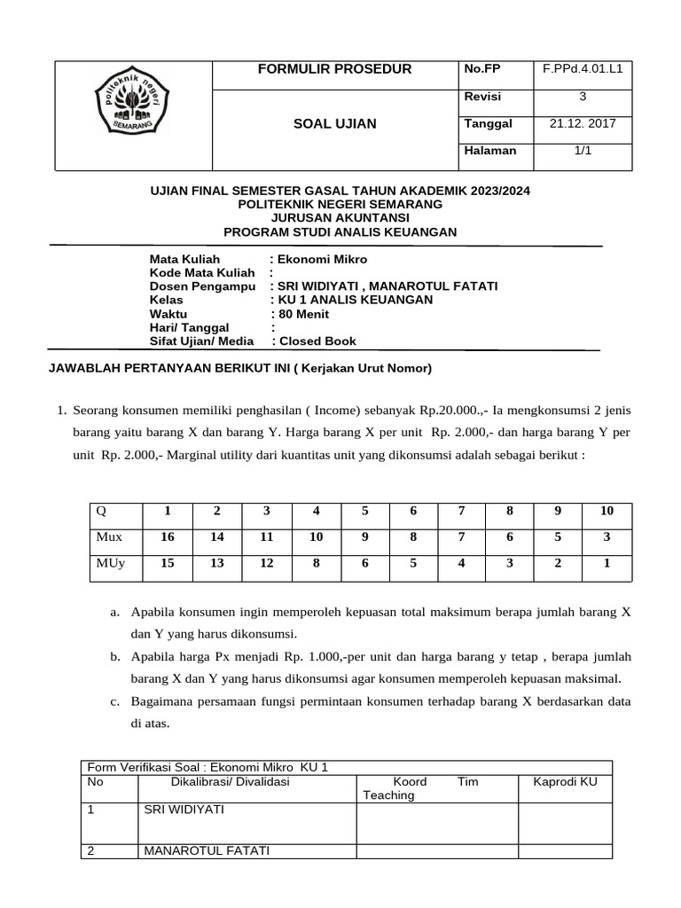 UAS Ek Mikro 24-25 | PDF