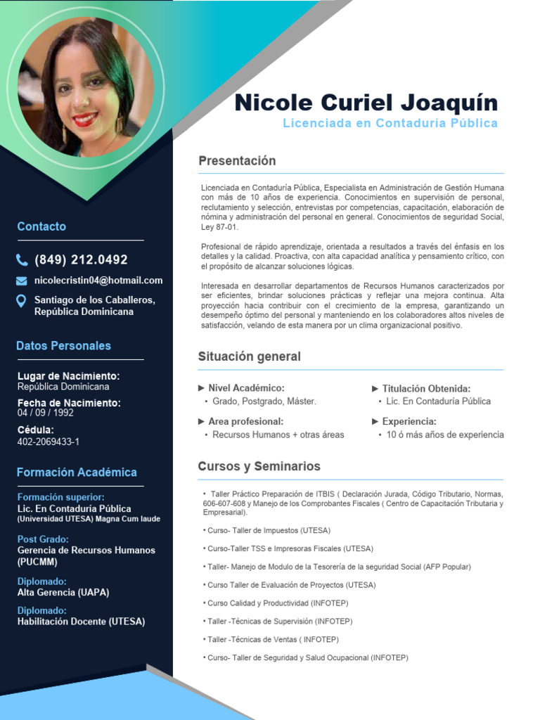 Curriculum Nicol Curiel | PDF | Gestión de recursos humanos | Reclutamiento