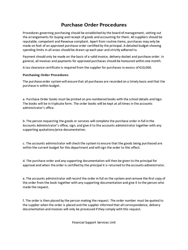 Purchase Order Procedures | PDF | Receipt | Invoice