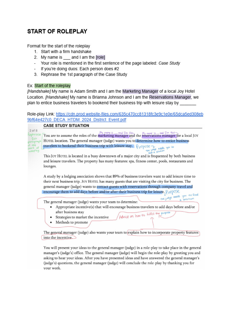 Deca Roleplay Advice | PDF