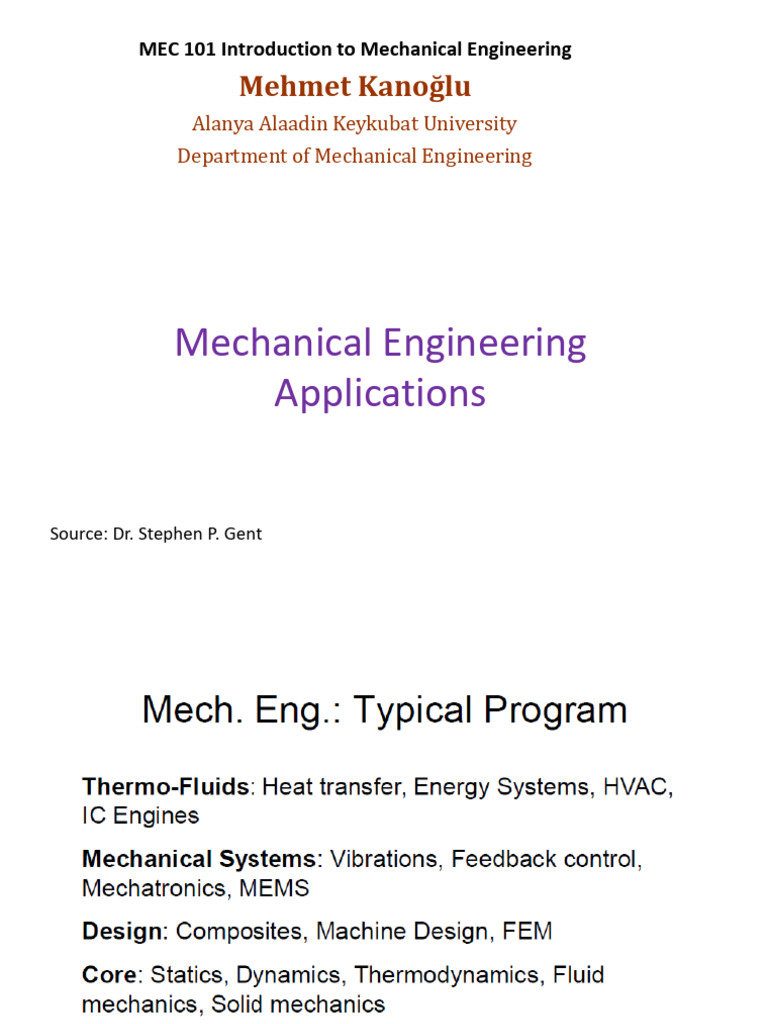 Intro to Mechanical Engineering Course | PDF