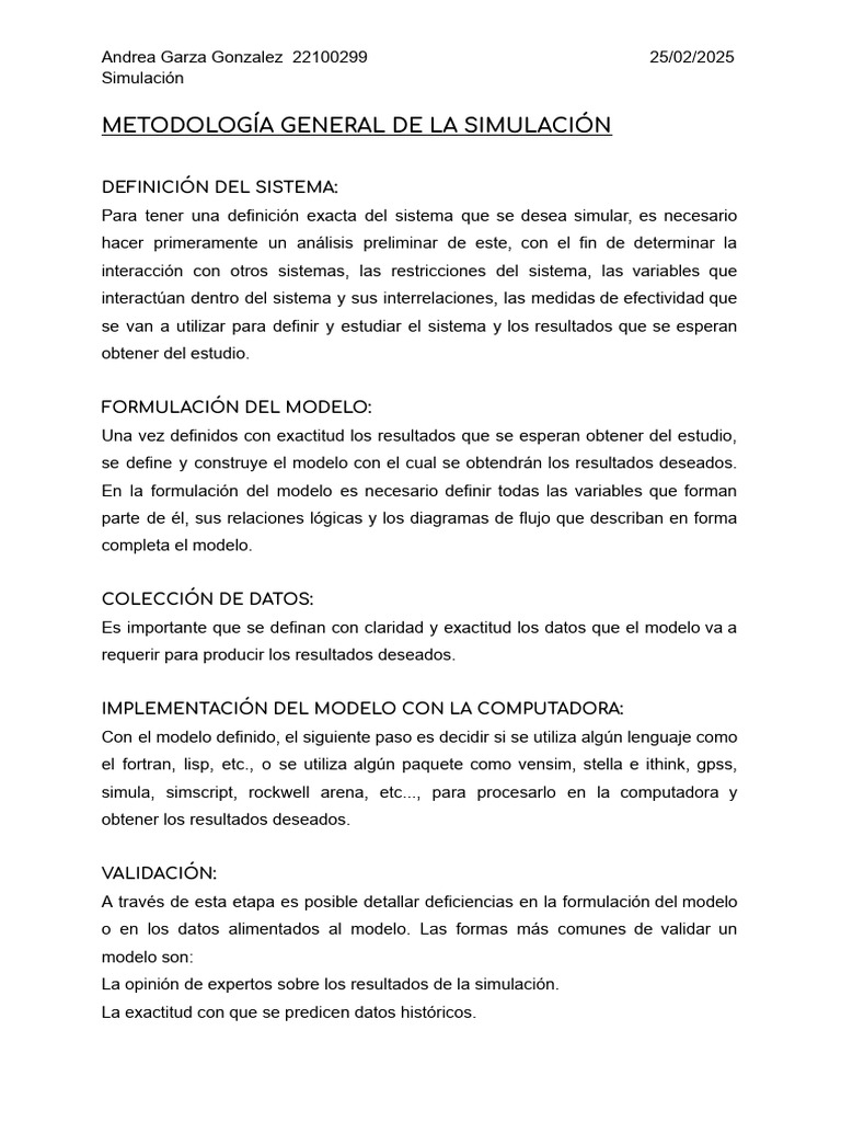 Metodología General de La Simulación | PDF | Simulación | Software