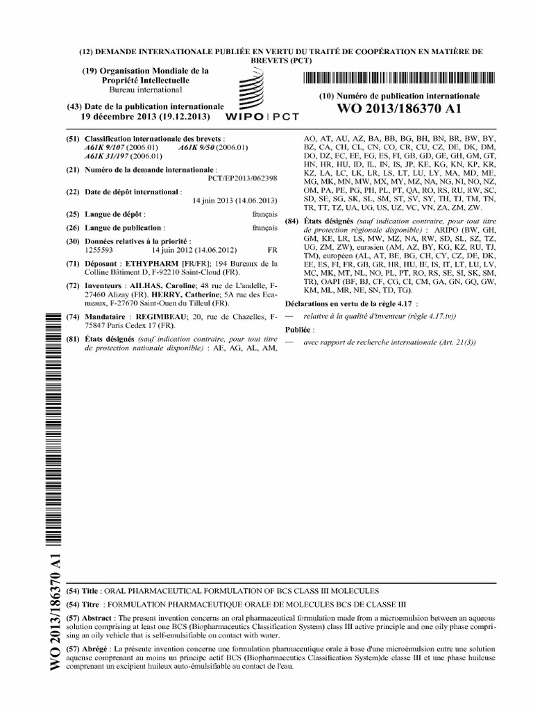 WHO Classification BCS | PDF