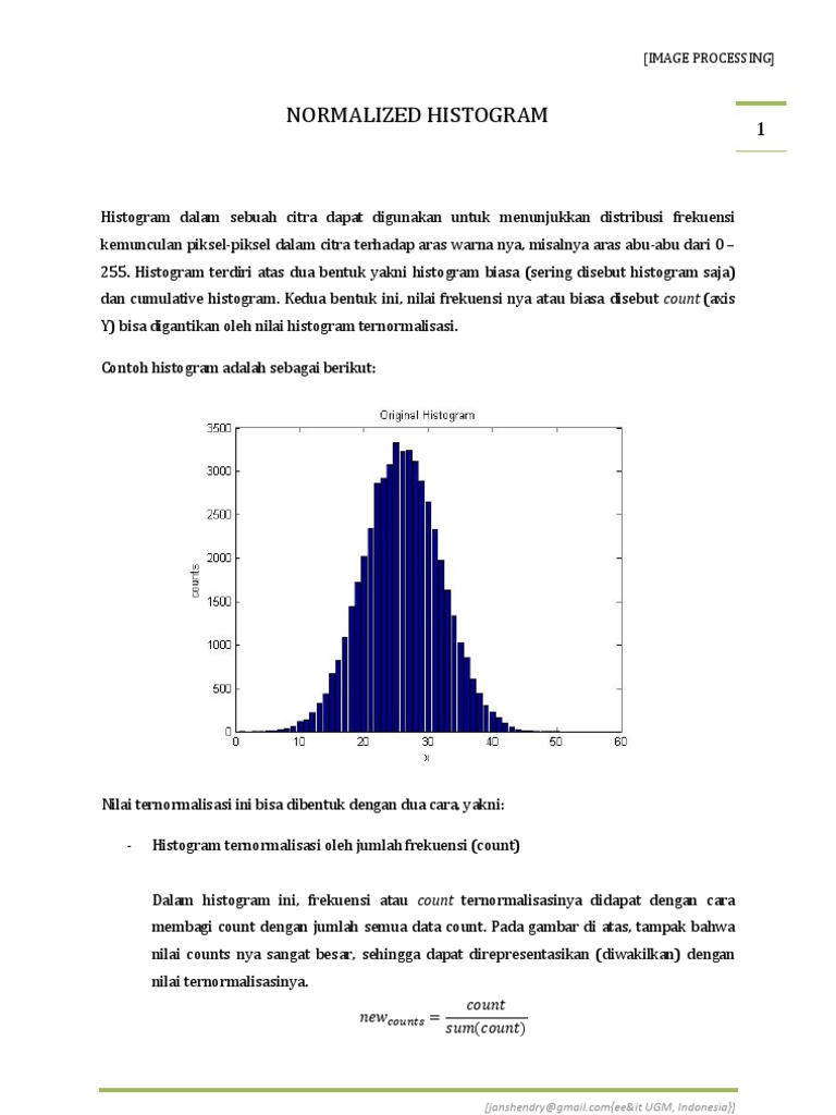 Normalized Histogram Pdf
