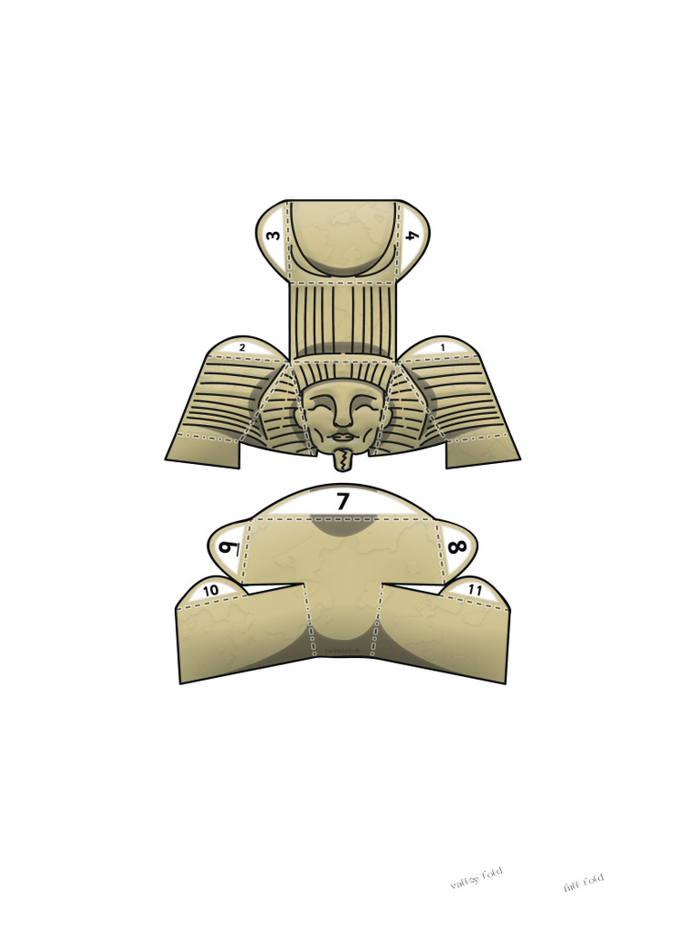 T T 15557 Egyptian Sphinx Paper Model - Ver - 2 - Removed PDF | PDF