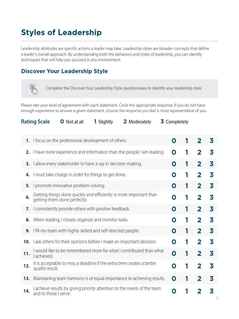 Understanding Your Leadership Styleproject 7 9 | PDF | Leadership ...