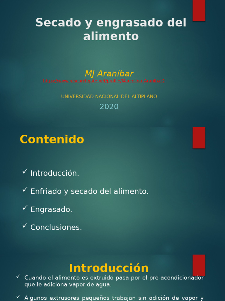 Tema 9 Secado y Engrasado Del Alimento | PDF | Extrusión | Alimentos
