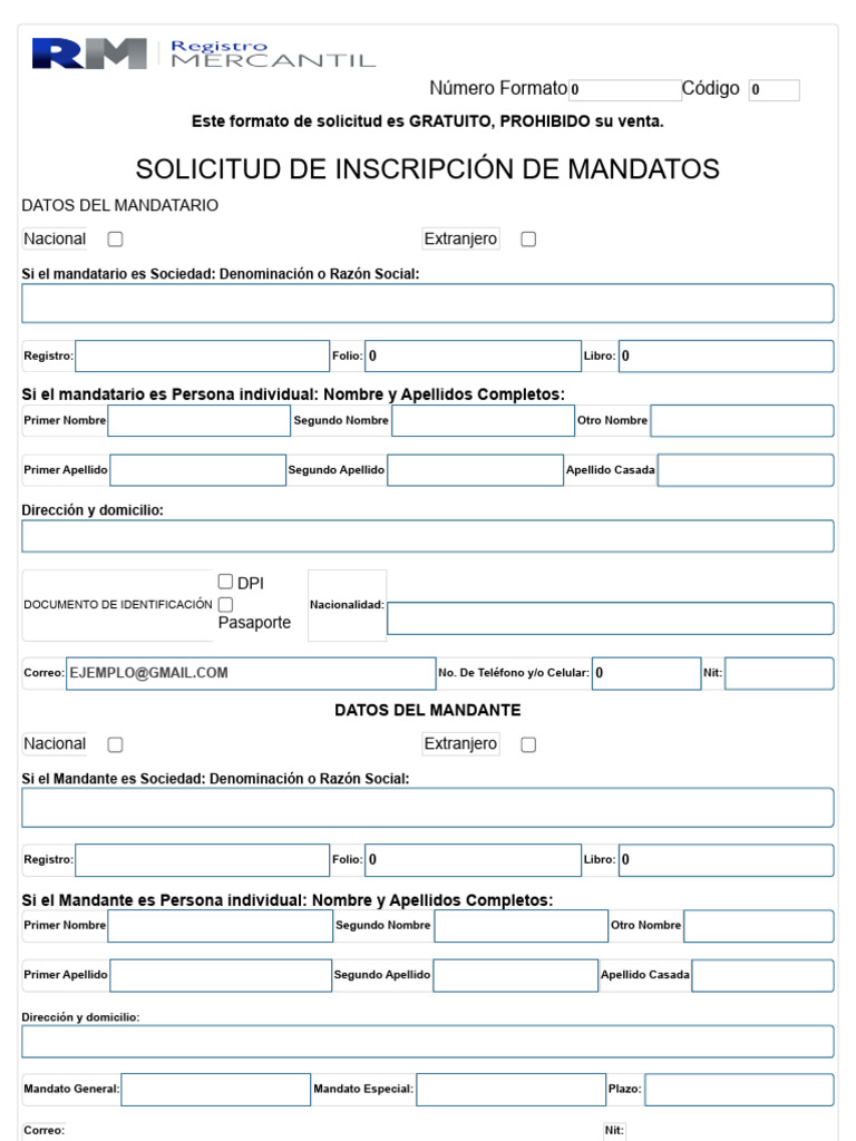 Solicitud de Inscripción de Mandatos | PDF