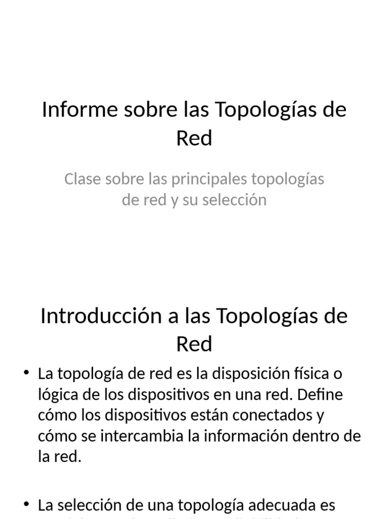 Informe Topologias de Red | PDF | Topología de la red | Ingeniería de confiabilidad