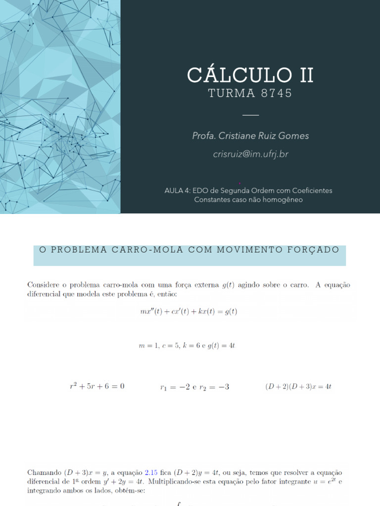 AULA 4 - EDO 2 Ordem Não Homogenea | PDF