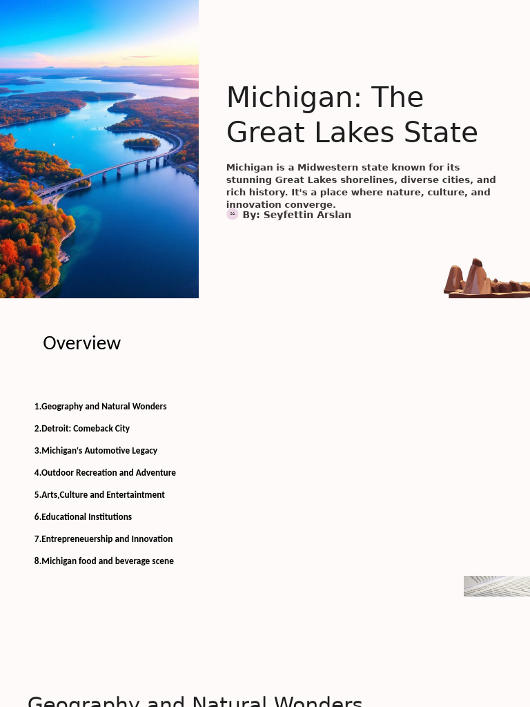 Michigan The Great Lakes State | PDF | Michigan | Detroit