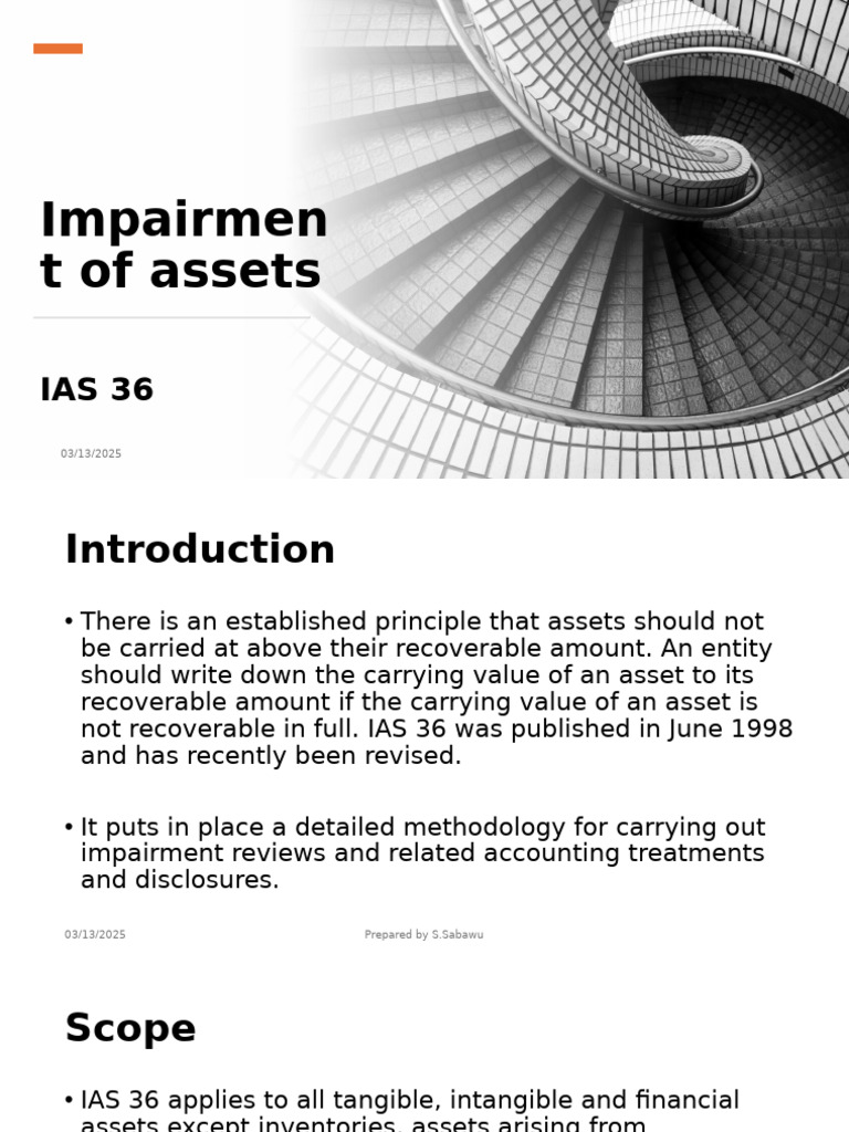 IAS 36 Impairment of Assets Overview | PDF | Depreciation | Fair Value