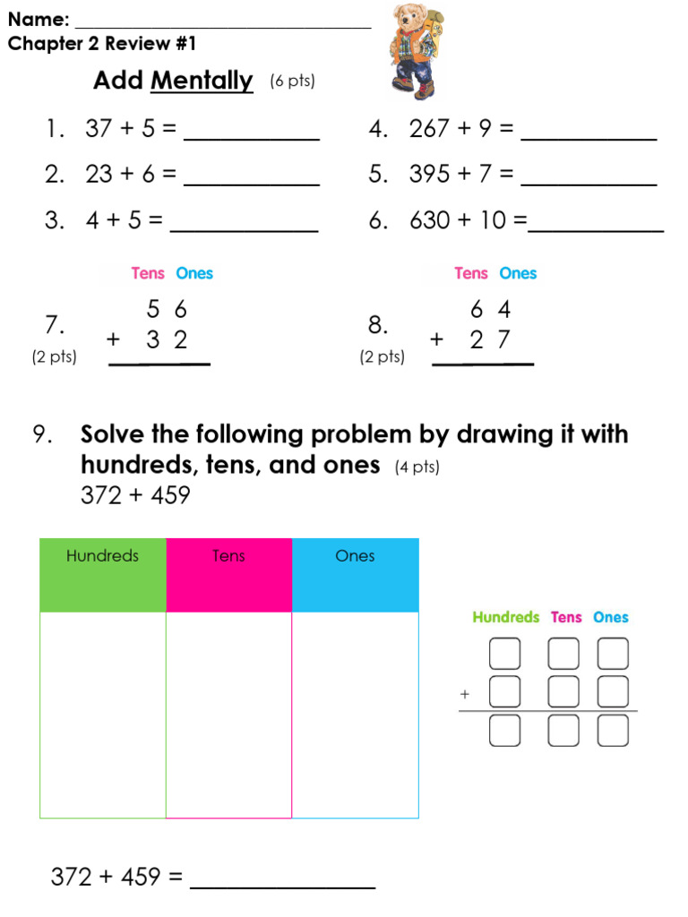 2nd Grade Addition Subtraction Review | PDF