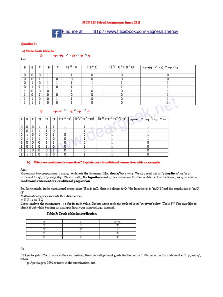 Mcs-013 Solved Assignment Ignou 2012 | PDF