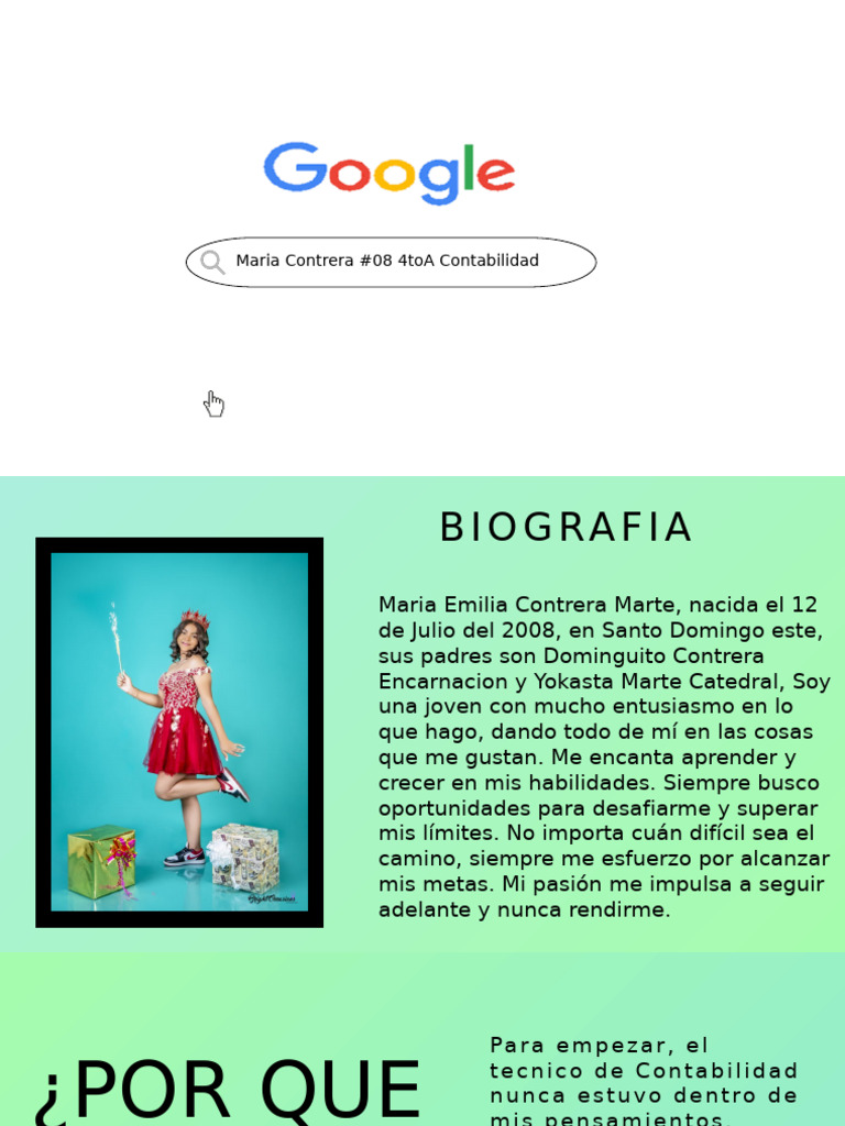 Biografía y aprendizajes de María Contrera | PDF
