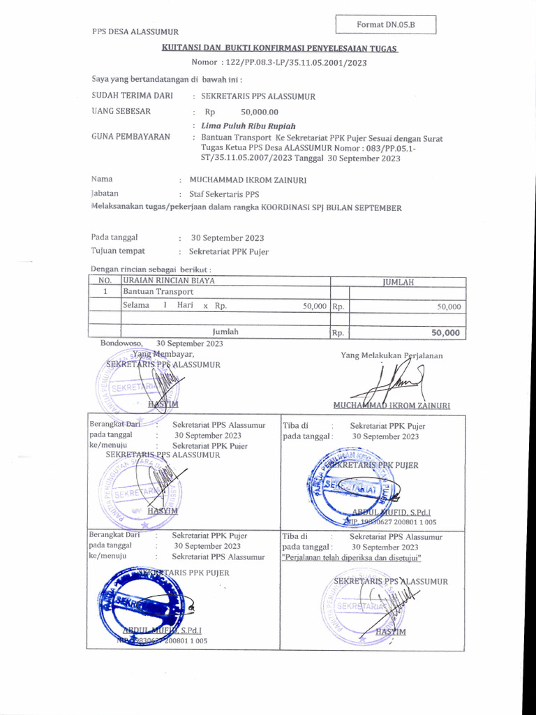 DN.05B Dan Lampiran Bulan September | PDF