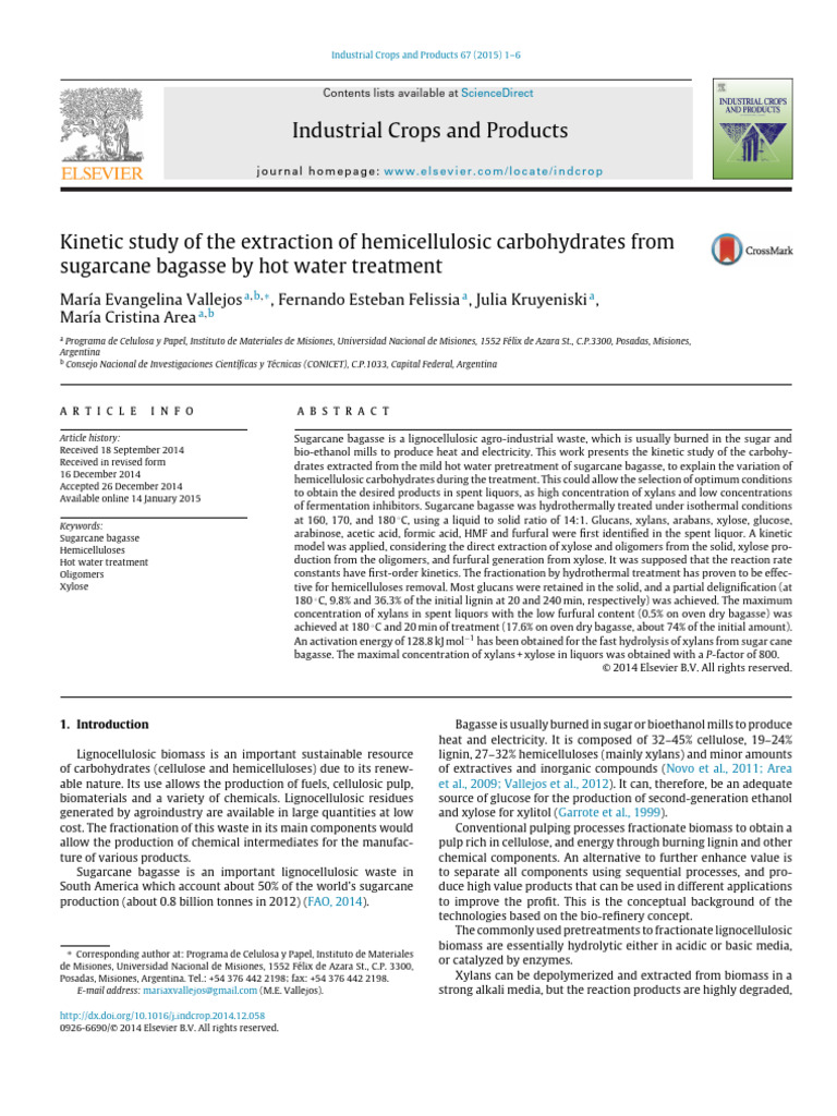 6 Kinetic Study of The Extraction of Hemicellulosic Carbohydrates From ...