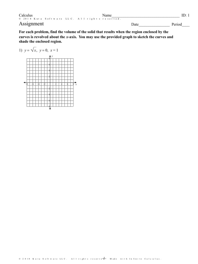 Calc - Sec 6-2 - IC Disks and Washers Worksheet With Answers | PDF ...