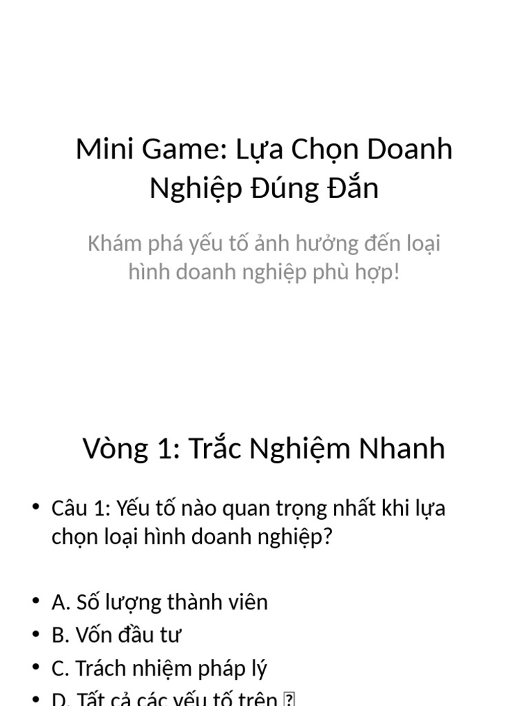 Game Lua Chon Doanh Nghiep | PDF