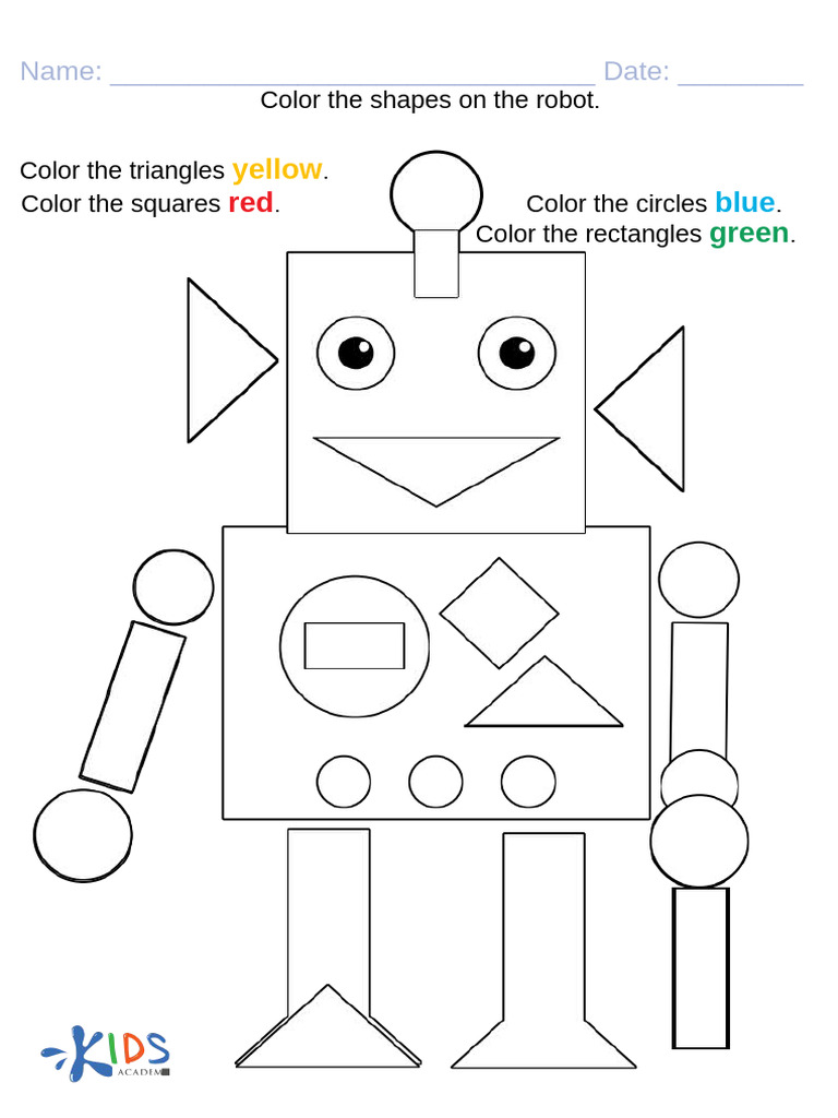Grade 3 Robot Fun Worksheet | PDF