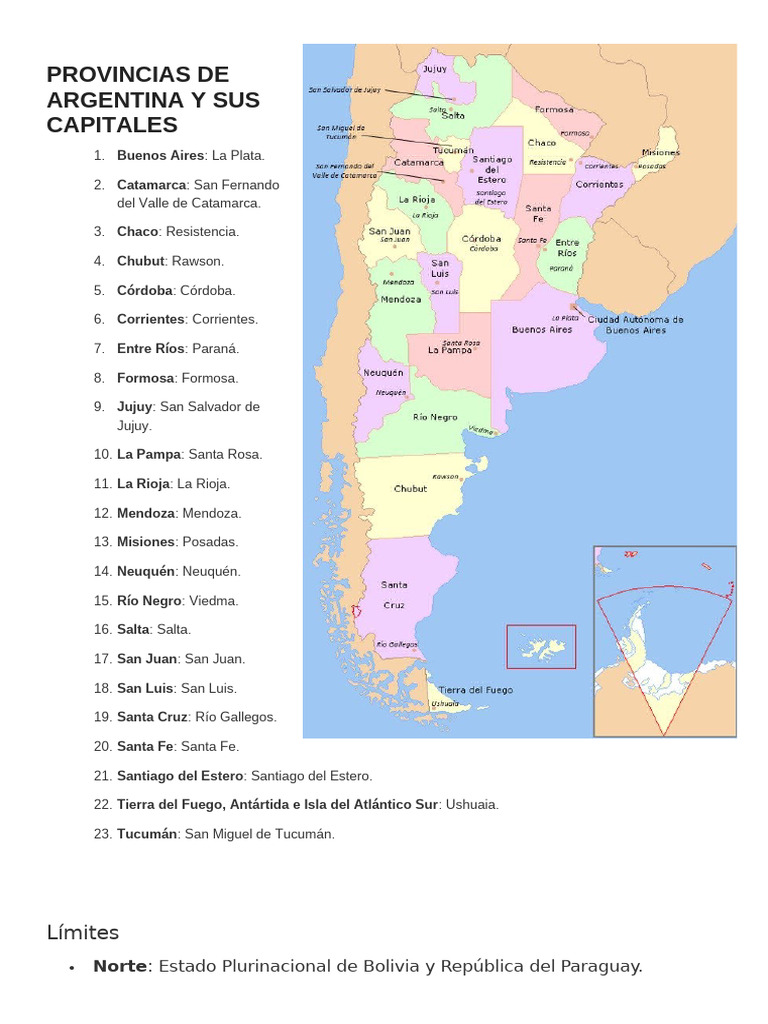 Provincias y Capitales de Argentina | PDF