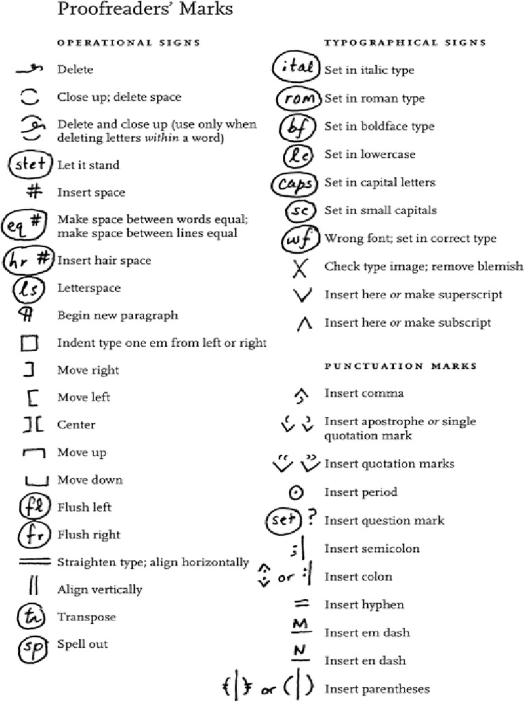 Proofmarks - Printable | PDF