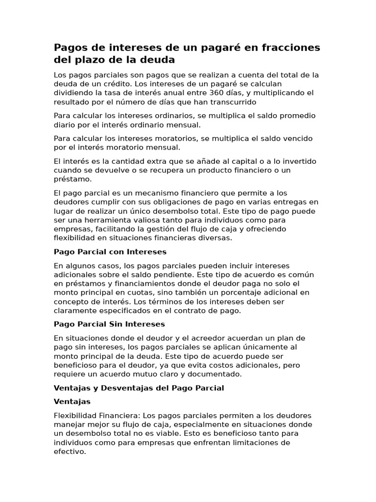 Pagos de Intereses en Pagarés | PDF | Interés | Pagos