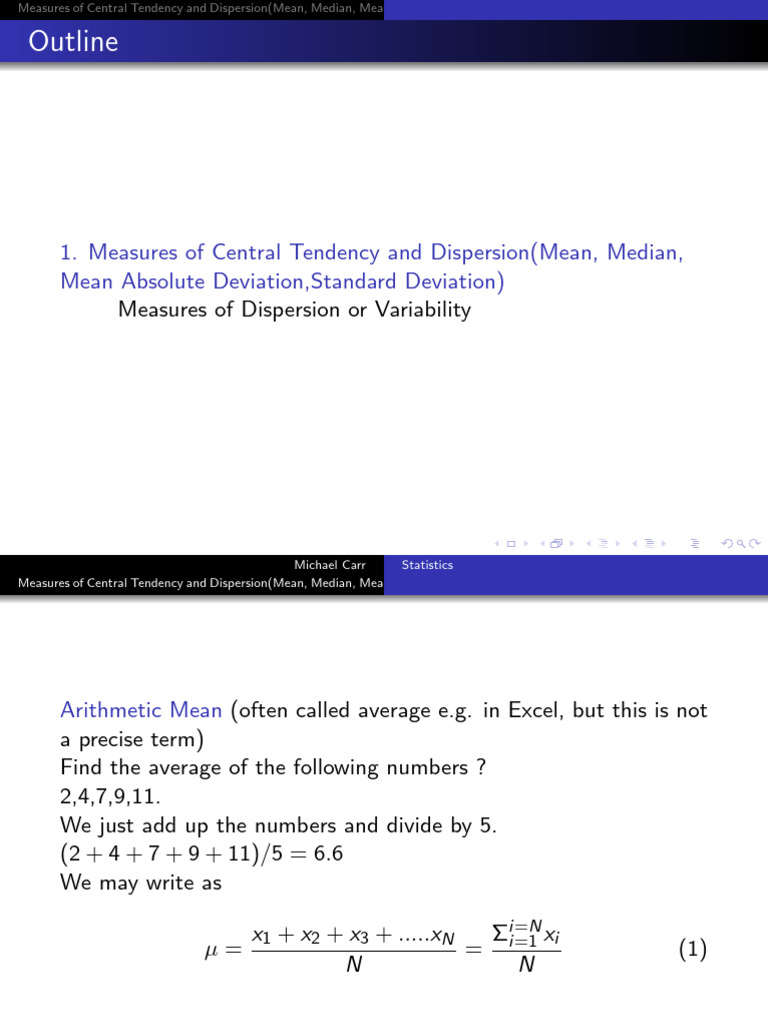 2 measuresB | PDF | Mean | Median