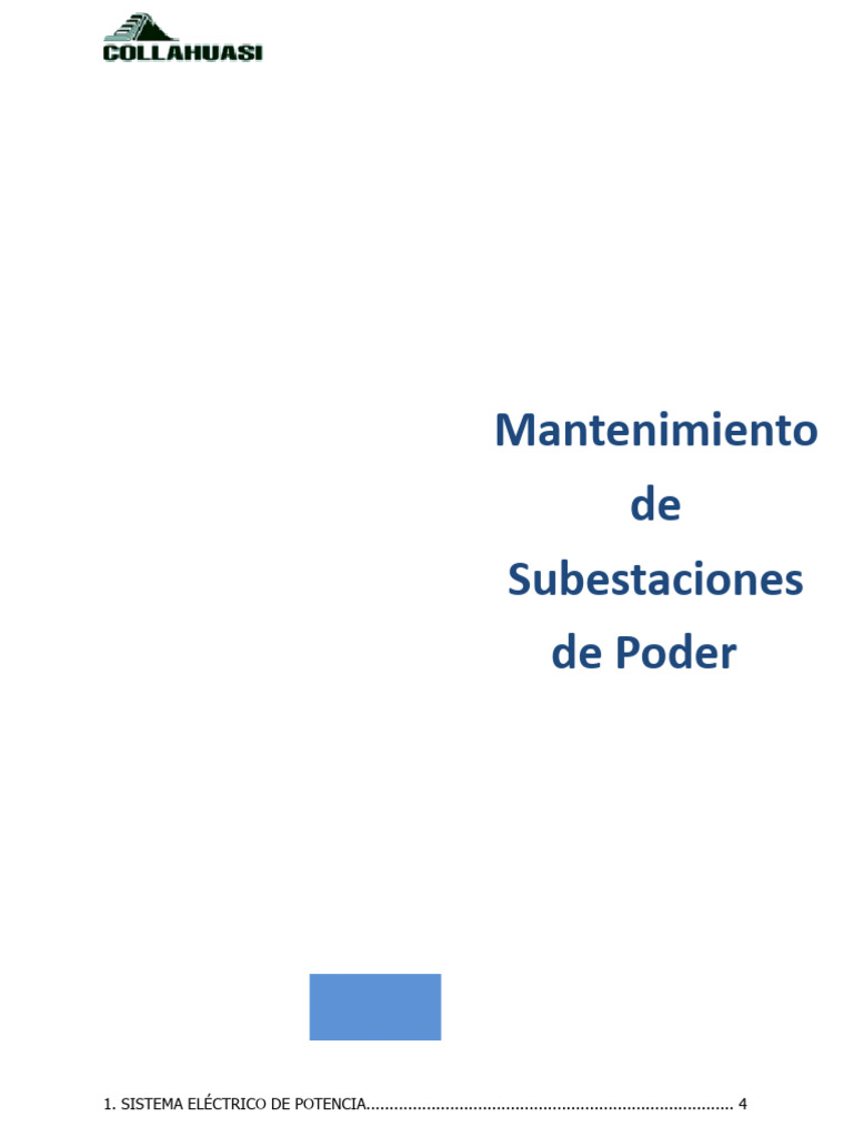 Manual Mantenimiento Subestaciones de Poder | PDF | Transformador | Energia electrica