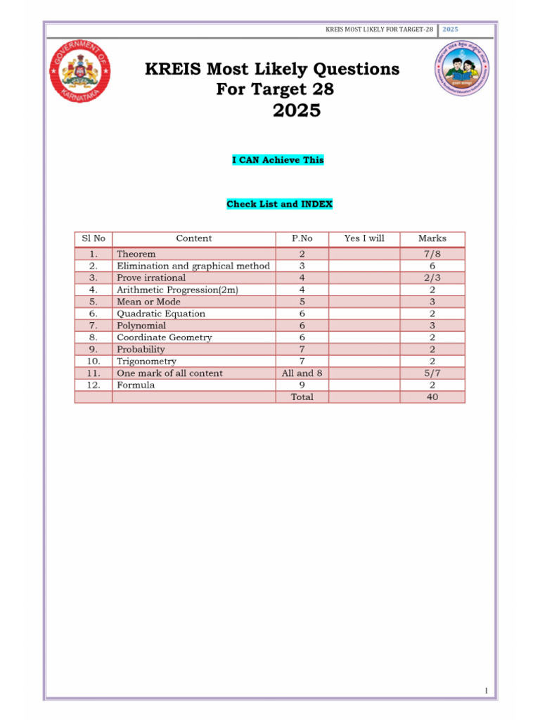 Maths Passing Package-2 | PDF