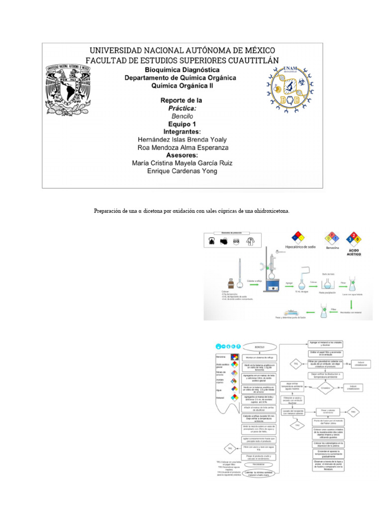 Reporte Bencilo Eq1 | PDF | Ácido | Redox