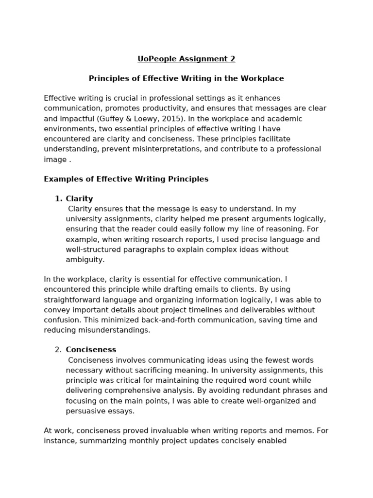 Effective Writing Principles in Business | PDF | Communication ...