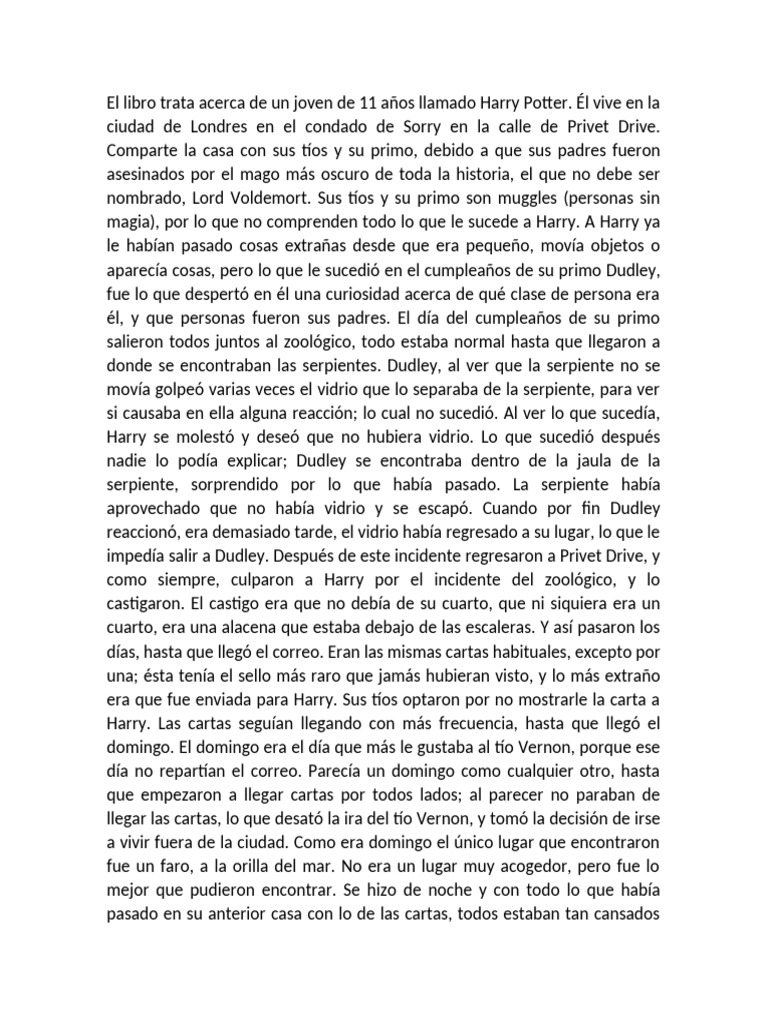 Ensayo Harry Potter | PDF | Harry Potter