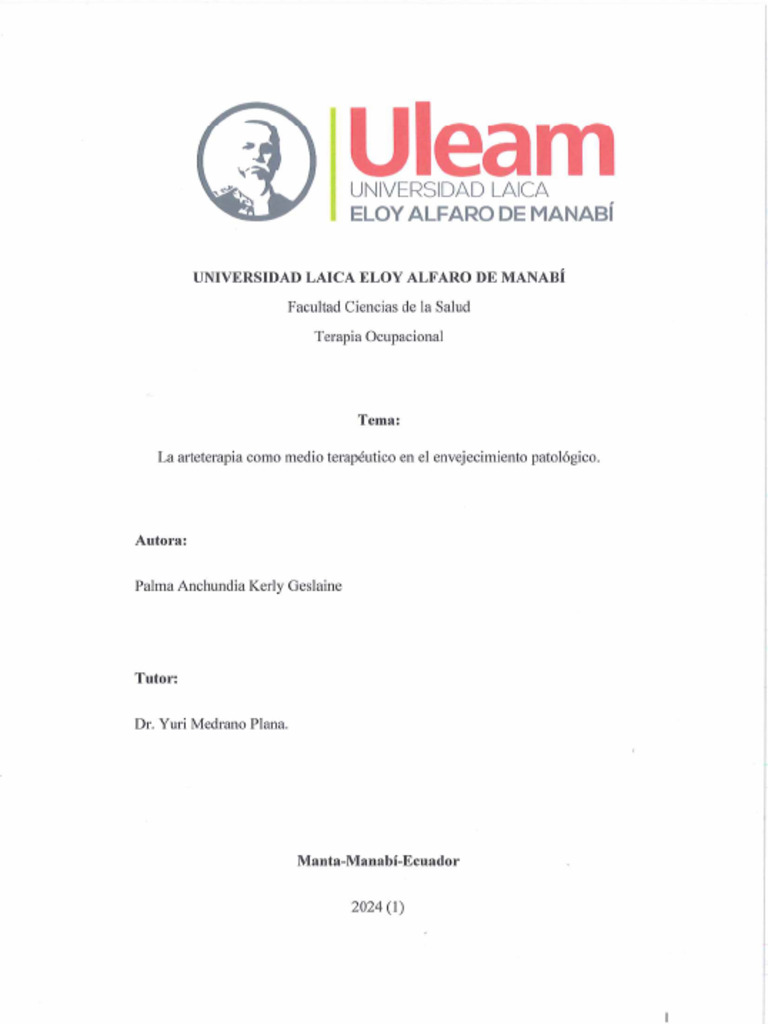Uleam To 0099 | PDF | Adultos | Terapia artística
