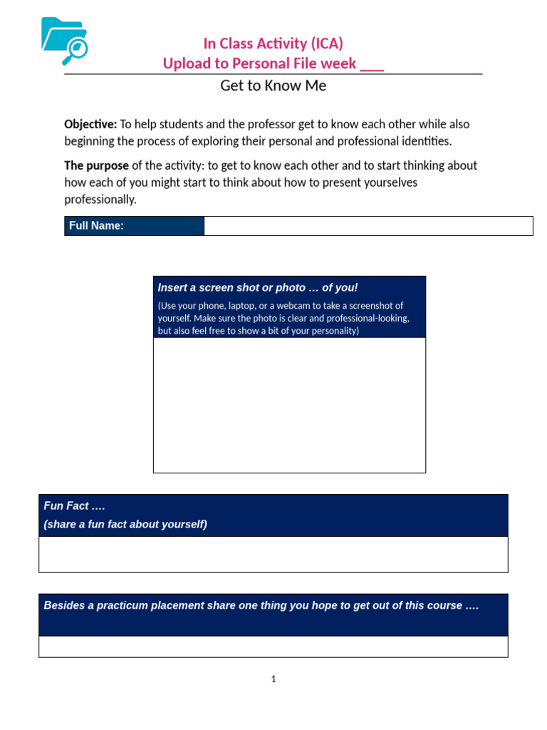 Get to Know Me Activity Guide | PDF