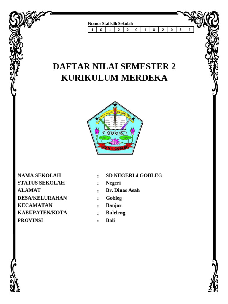 Daftar Nilai Kurikulum Merdeka (Bisa Untuk Semua Kelas) | PDF