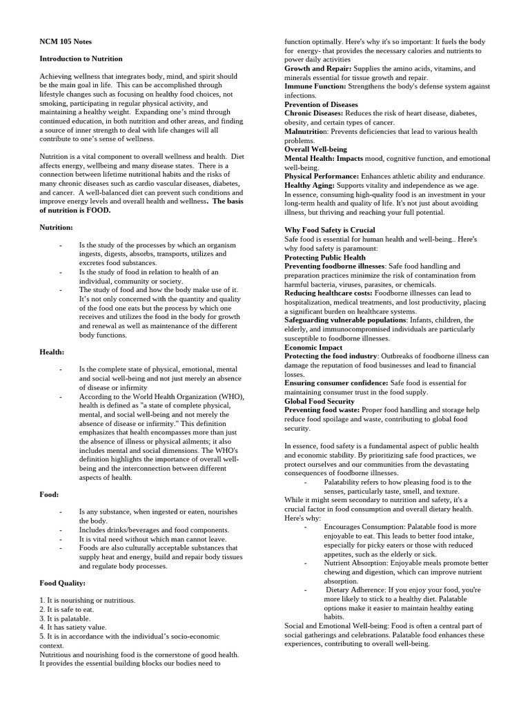 Introduction To Nutrition | PDF | Nutrients | Nutrition