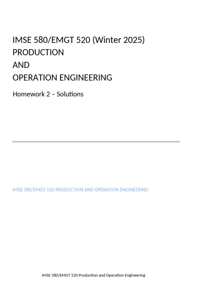 2S-Homework 2 Solutions Winter 2025 | PDF | Inventory