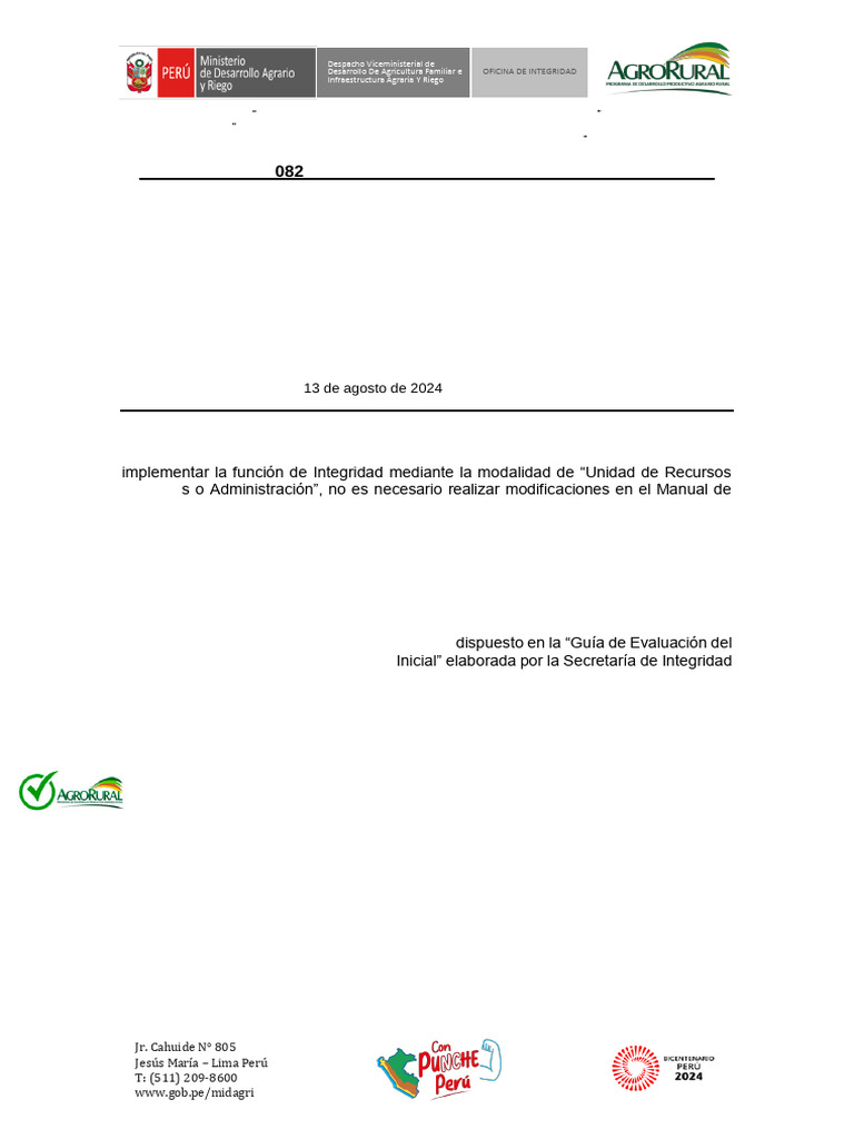 2024.08.15 Memorando 082 - 2024 Ugrh Oi | PDF