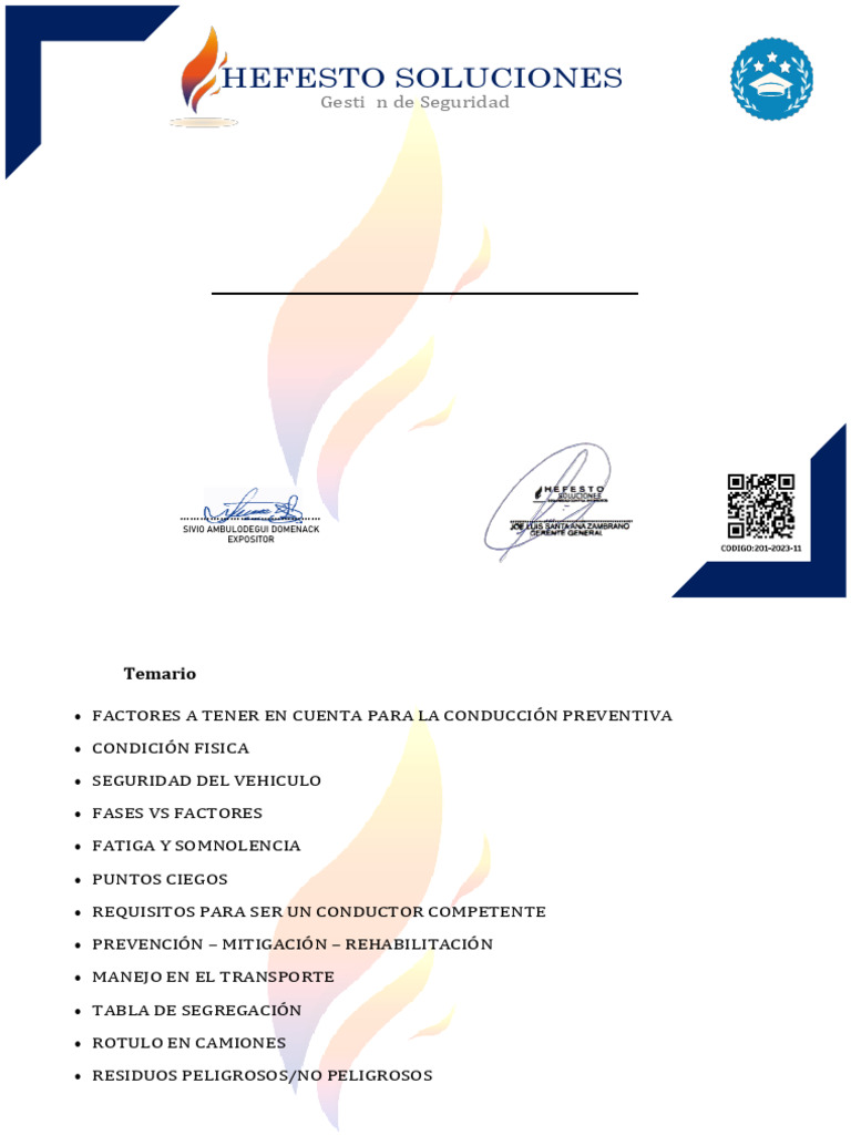 Certificado 201-2023-11 Trs Hnos-Manejo Defensivo Olga Luisa Huamaní Rivera | PDF