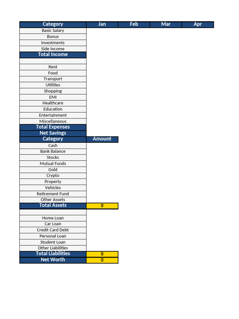 Fixed Advanced Financial Planner | PDF | Balance Sheet | Liability ...