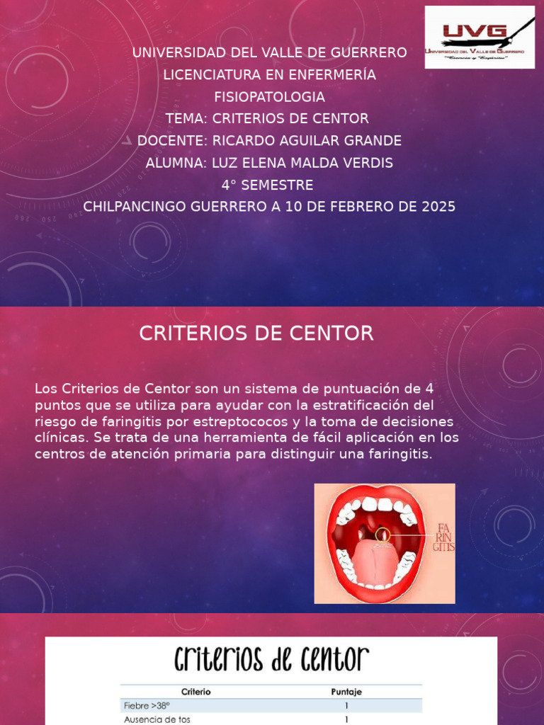 Criterios de Centor Fisio | PDF