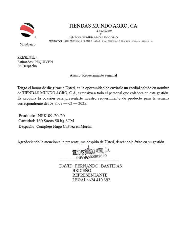 1738767672506_1 Requerimiento Pequiven | PDF