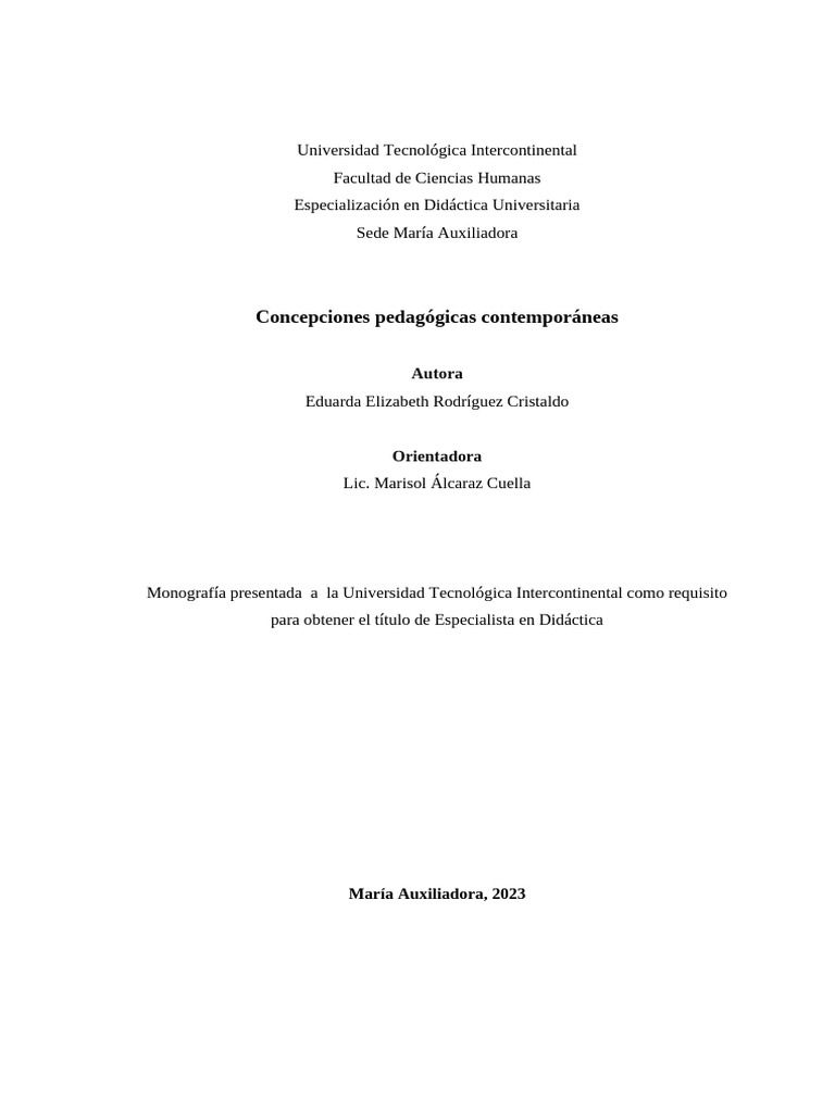 Monografía Borrador | PDF | Enseñando | Maestros