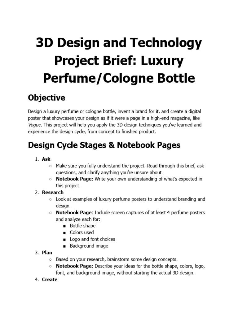 Luxury Perfume Bottle Design Project | PDF | Human Communication